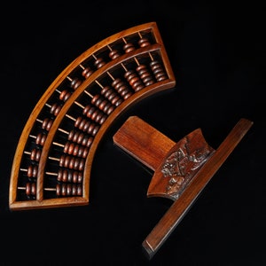 Chinese Handmade Carved Rosewood Fan-shaped Abacus Ornaments, Furniture ...