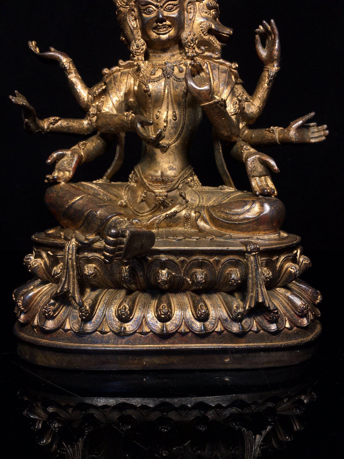 Chinese Collection of Handmade Carved Pure Copper Buddha Statues ...