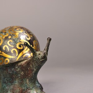 Chinese Handmade Carved Copper Snail Statue Ornaments, Exquisite Copper ...