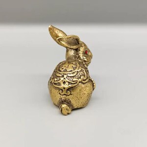 Pure Copper Chinese Zodiac Rabbit Statue a Pair Ornaments Home Living ...