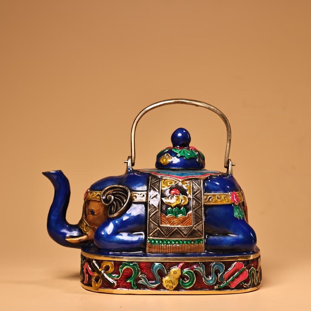 Chinese Antique Collection Cloisonn é Elephant Wine Jug Ornament, Hand ...