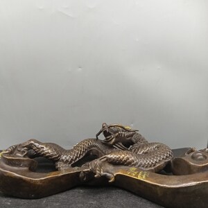 Bronze Dragon Statue Ruyi Decoration, Handmade, Chinese Antique, Unique ...