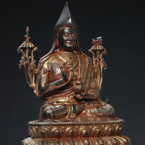 Chinese Antique Handmade Carved Copper Buddha Statue Ornament, Unique ...