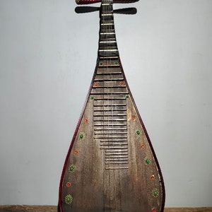 Handcarved Tung Wood Lacquerware Pipa,exquisite Pattern,musical ...