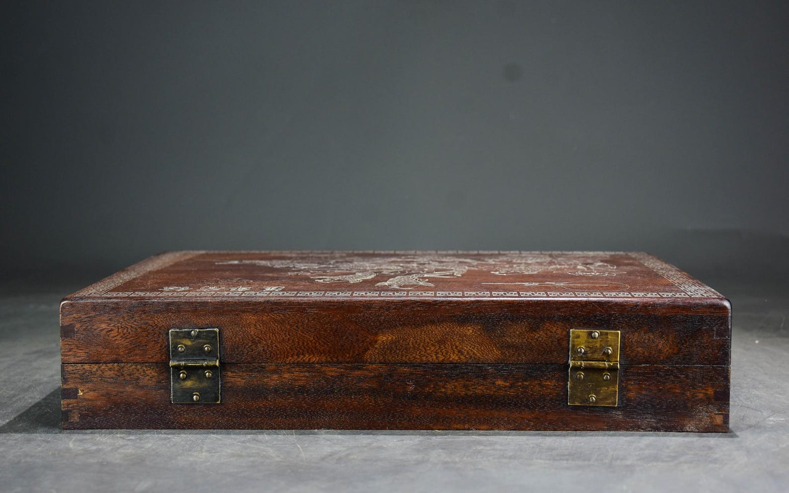 Chinese Hand Carved Rosewood Fish Pattern Storage Box/treasure Box ...