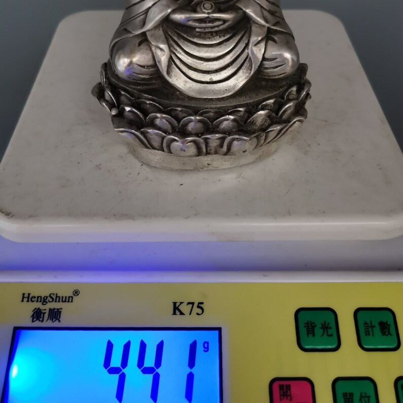 Chinese Handcarved White Copper Buddha Statue Ornament，home Decoration ...