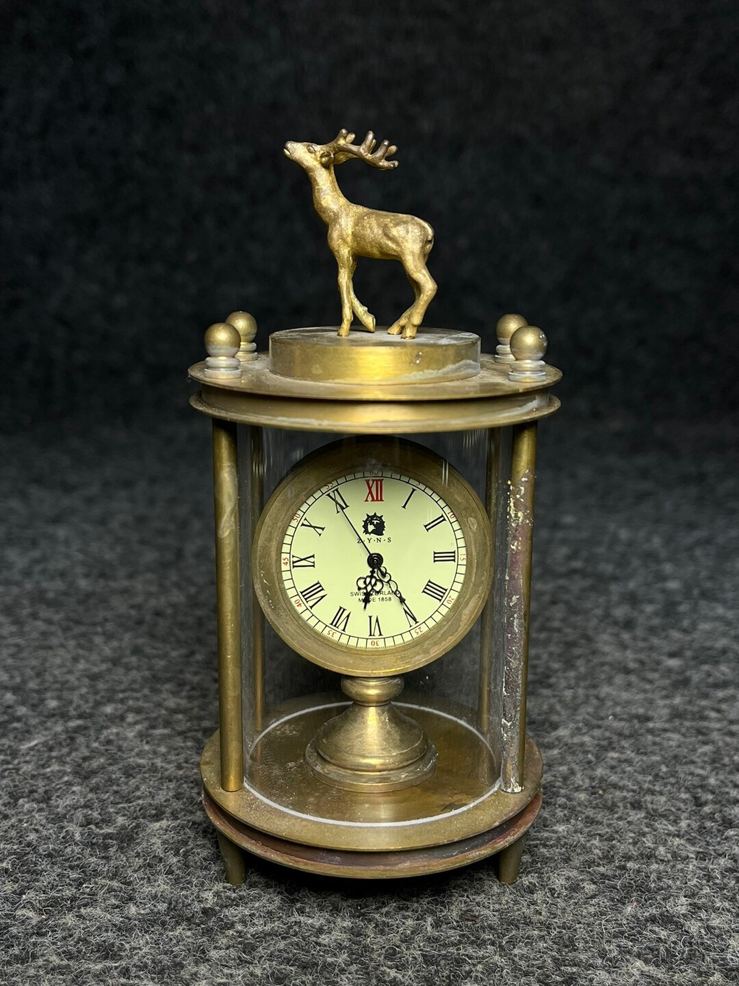 Handmade Copper Deer Statue Clock Mechanical Clock, Unique Design, Home ...