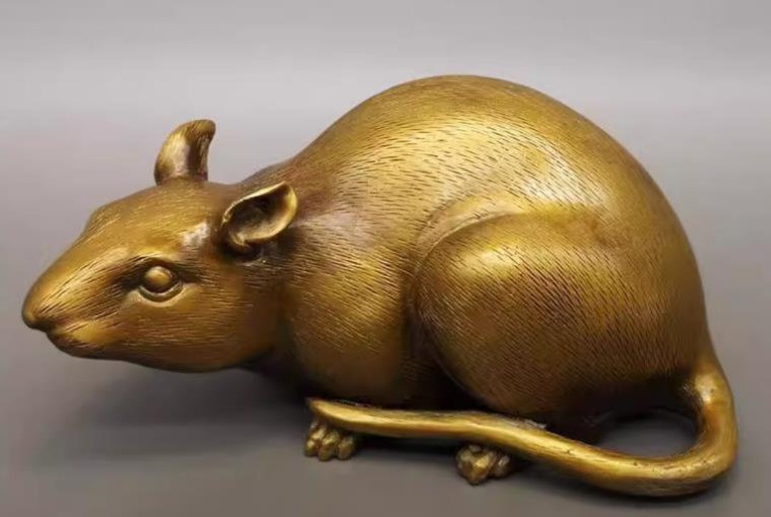 Chinese Antique Handmade Copper Mouse Statue Ornaments, Twelve Zodiac ...