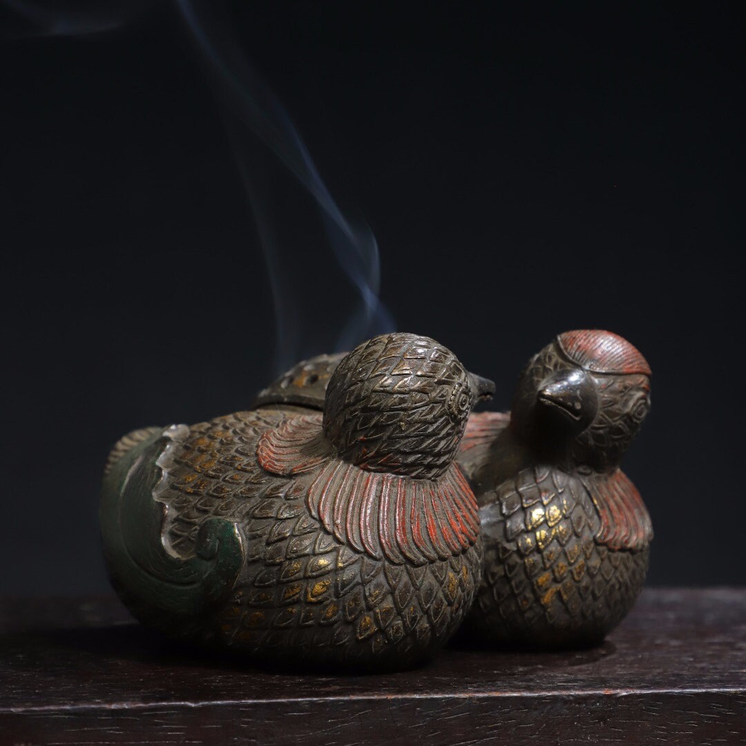 Copper Mandarin Duck Statue Incense Burner,handcarved,furniture ...