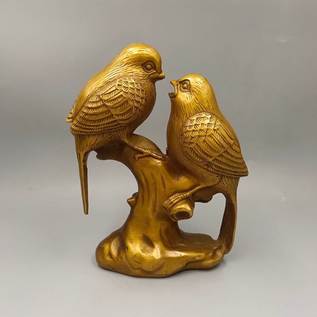 Handcarved Copper Bird Statue,exquisite Patterns, Collected in China ...