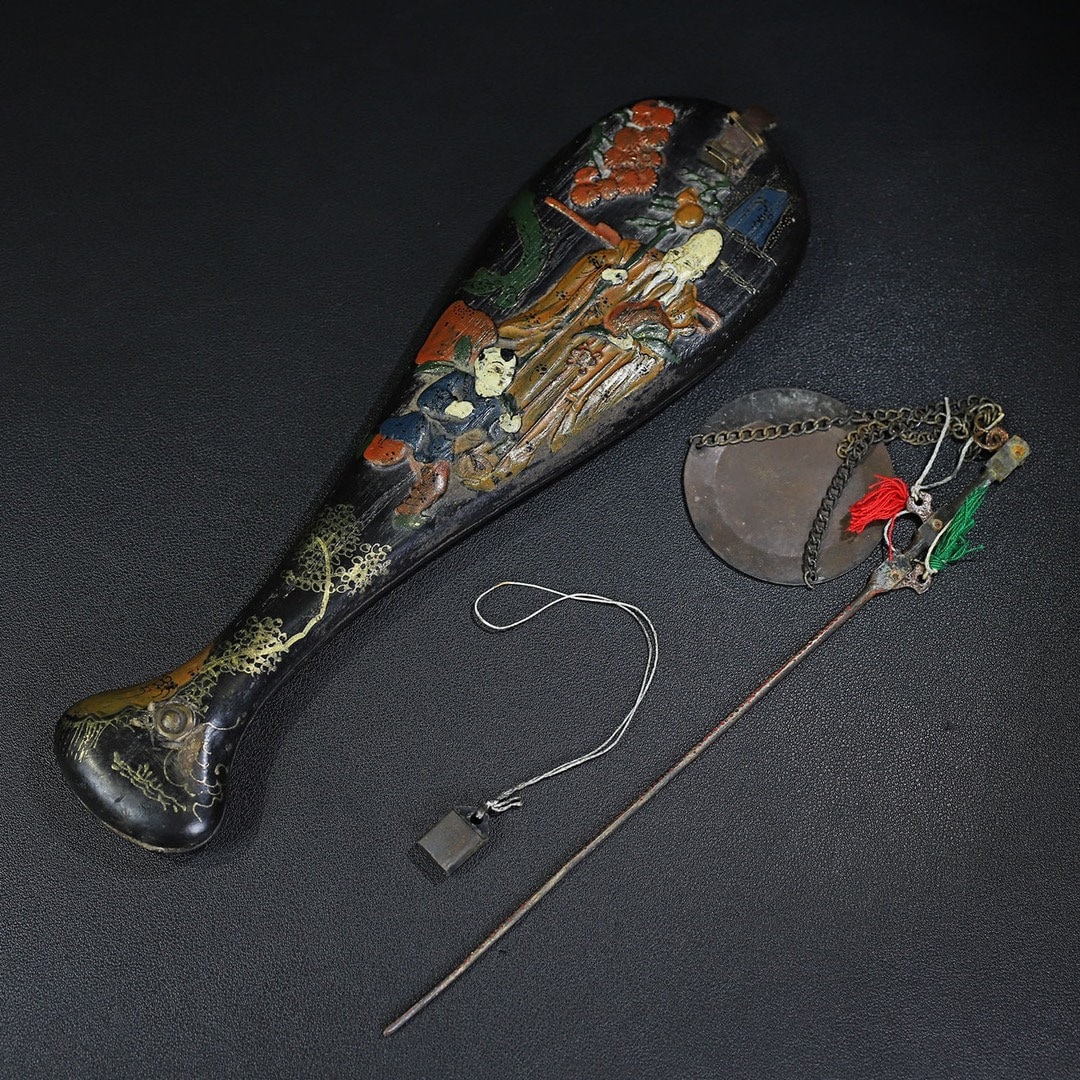 Pure Copper Scale, With Exquisite Pattern Lacquer Box, Chinese Antique ...