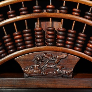 Chinese Handmade Carved Rosewood Fan-shaped Abacus Ornaments, Furniture ...