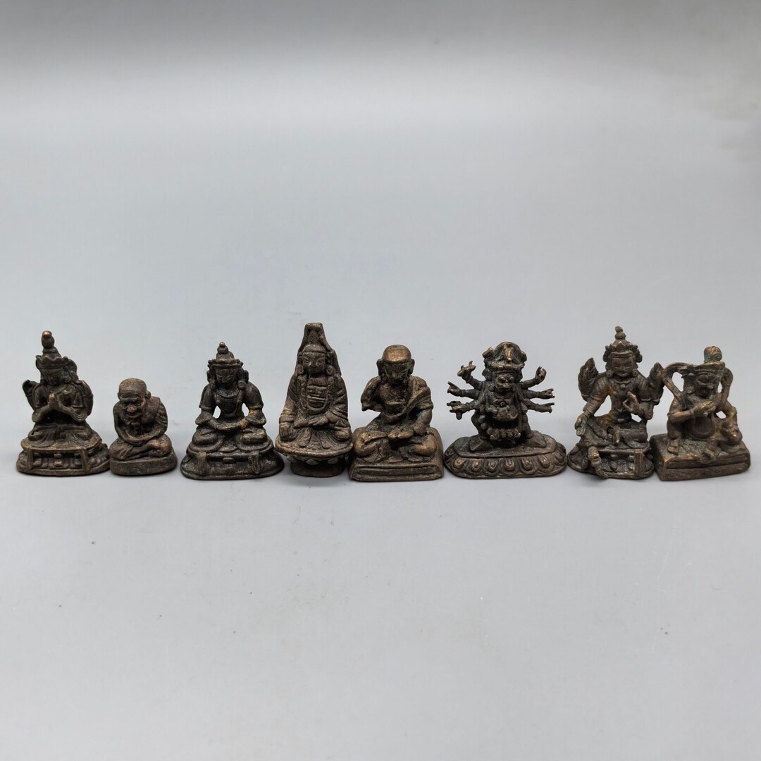 Chinese Old Handmade Carved Copper Buddha Statue a Set Ornaments, Rare ...