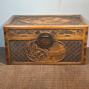 Handcarved Rosewood Crane Box/storage Box, Exquisite Wood Carving ...