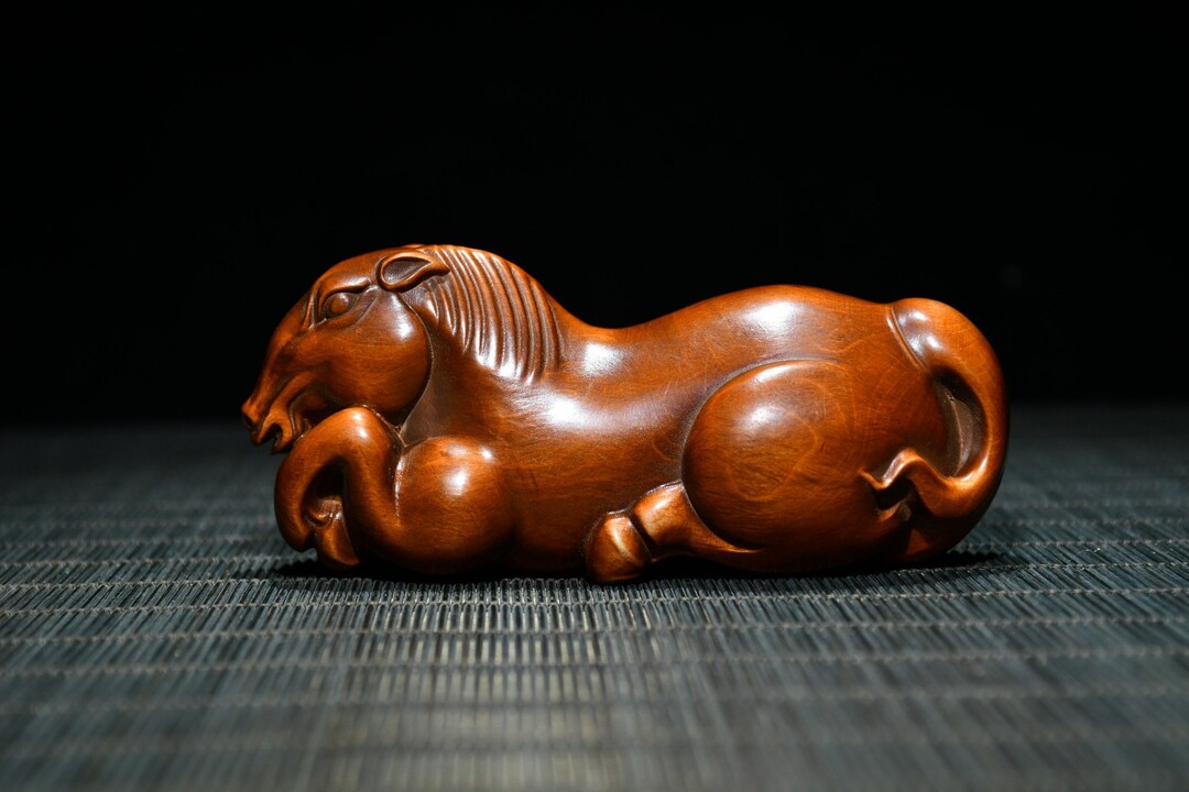 Boxwood Horse Statue Pen Holder Decorations，handcrafted, Tabletop ...