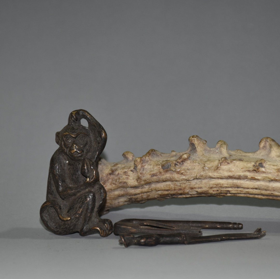 Copper Zodiac Monkey Lock Ornaments，irregular Lock, Door Lock, Cabinet ...