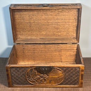 Handcarved Rosewood Crane Box/storage Box, Exquisite Wood Carving ...