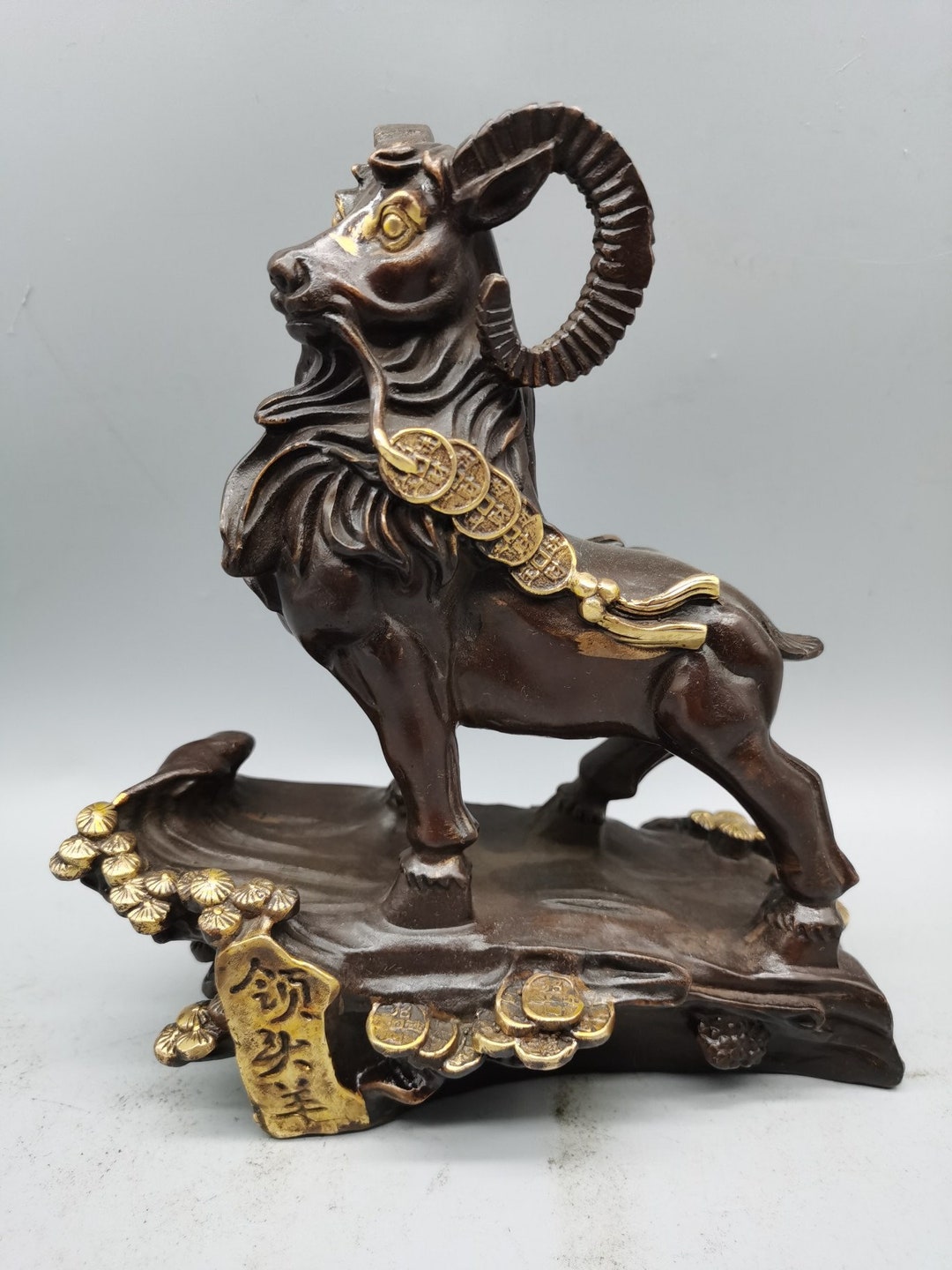 Handcarved Copper Sheep Statue Ornaments, Zodiac Signs,collected in ...