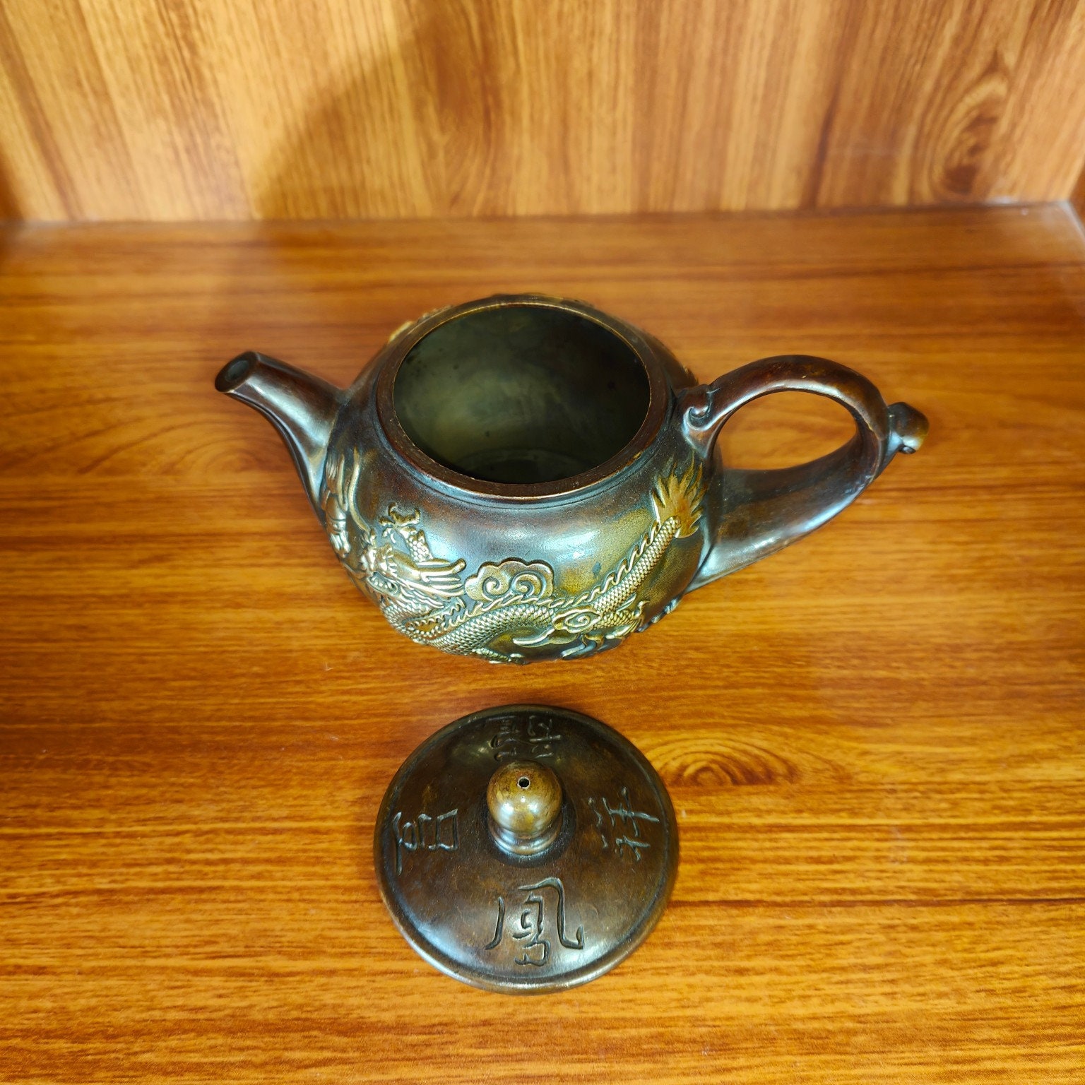 Copper Dragon and Phoenix Patterned Teapotwine Pottea Set - Etsy