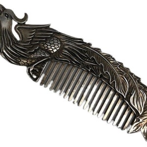 Chinese Antiques Handmade Tibetan Silver Comb, Phoenix Comb ...