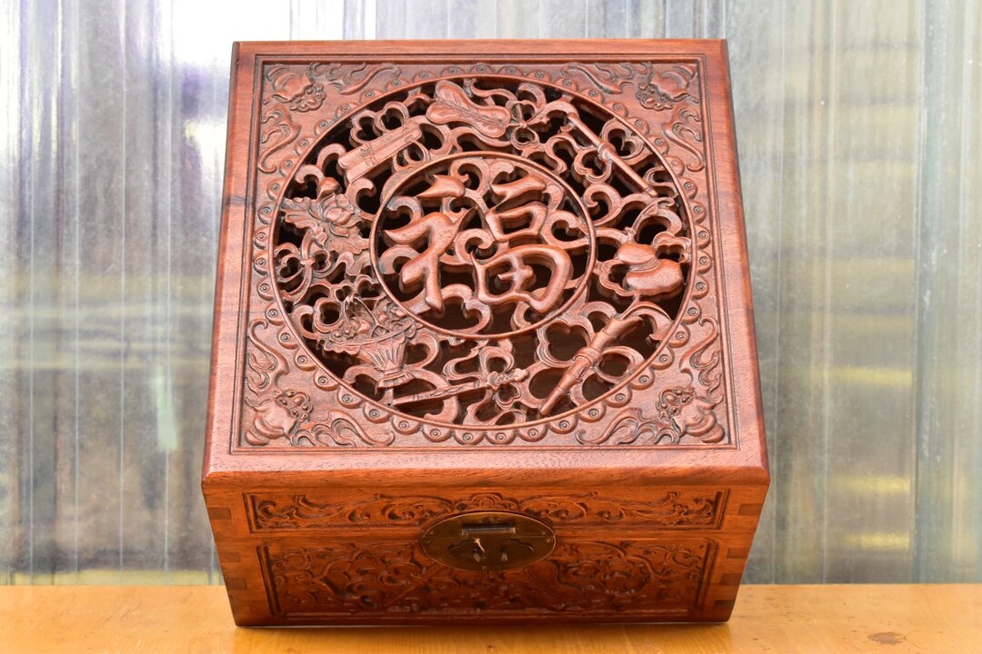 Rosewood Fuzi Square Box Storage Box Jewelry Box Decoration ...