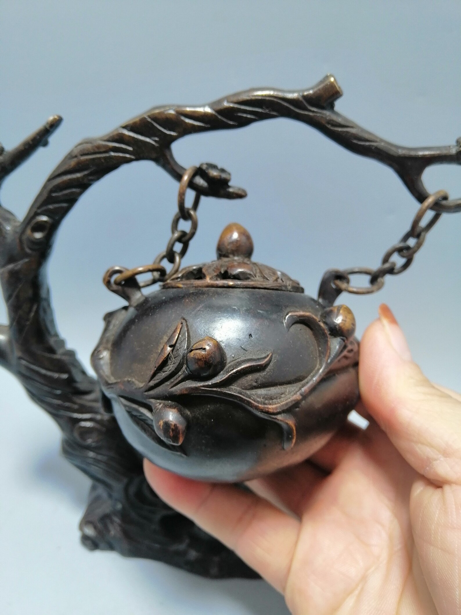 Chinese Antique Pure Hand-carved Hanging Furnace Decoration, Can Be ...