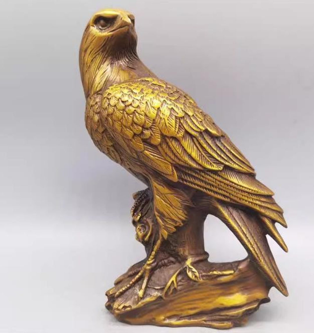 Handmade Chinese Antique Bronze Eagle Statue Ornaments, Desktop ...