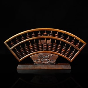 Chinese Handmade Carved Rosewood Fan-shaped Abacus Ornaments, Furniture ...