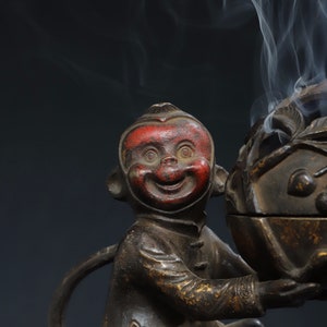 Bronze Monkey Statue Incense Burner, Handcarved, Furniture Decoration ...