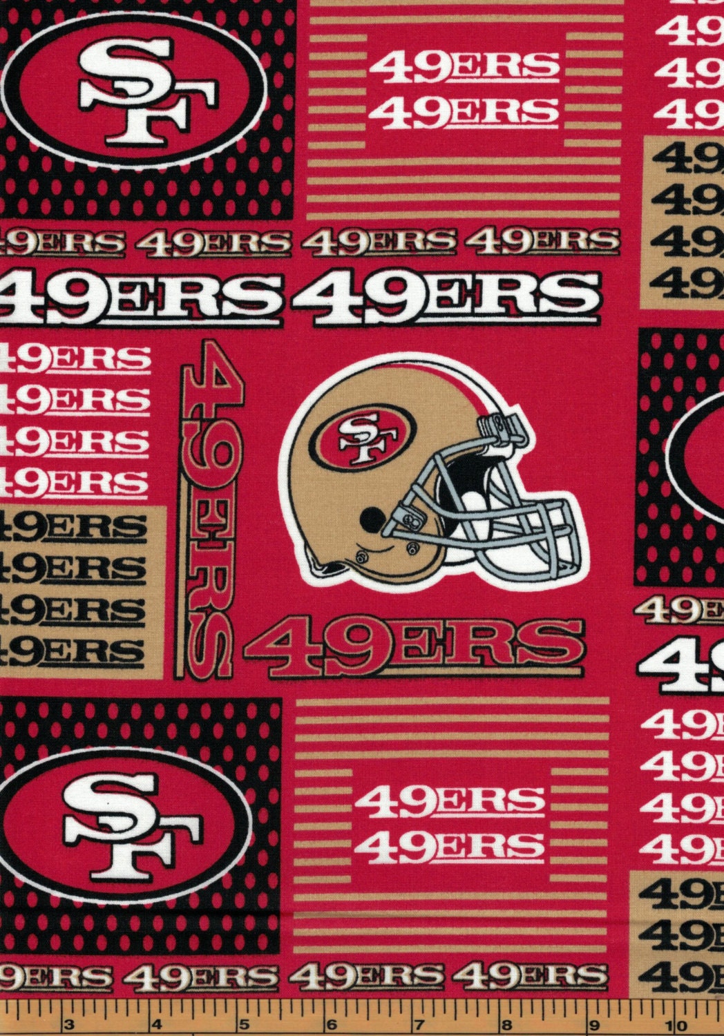 San Francisco 49ers Football Fabric NFL 100% Cotton by | Etsy