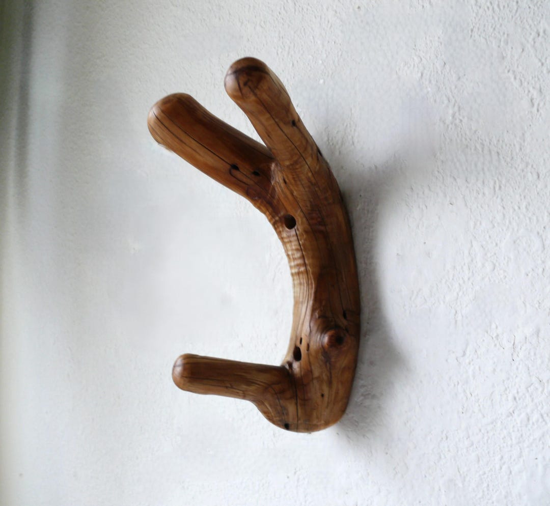 Juniper Tree Branch Wall Hook With Triple Hooks for Natural Coat Rack ...