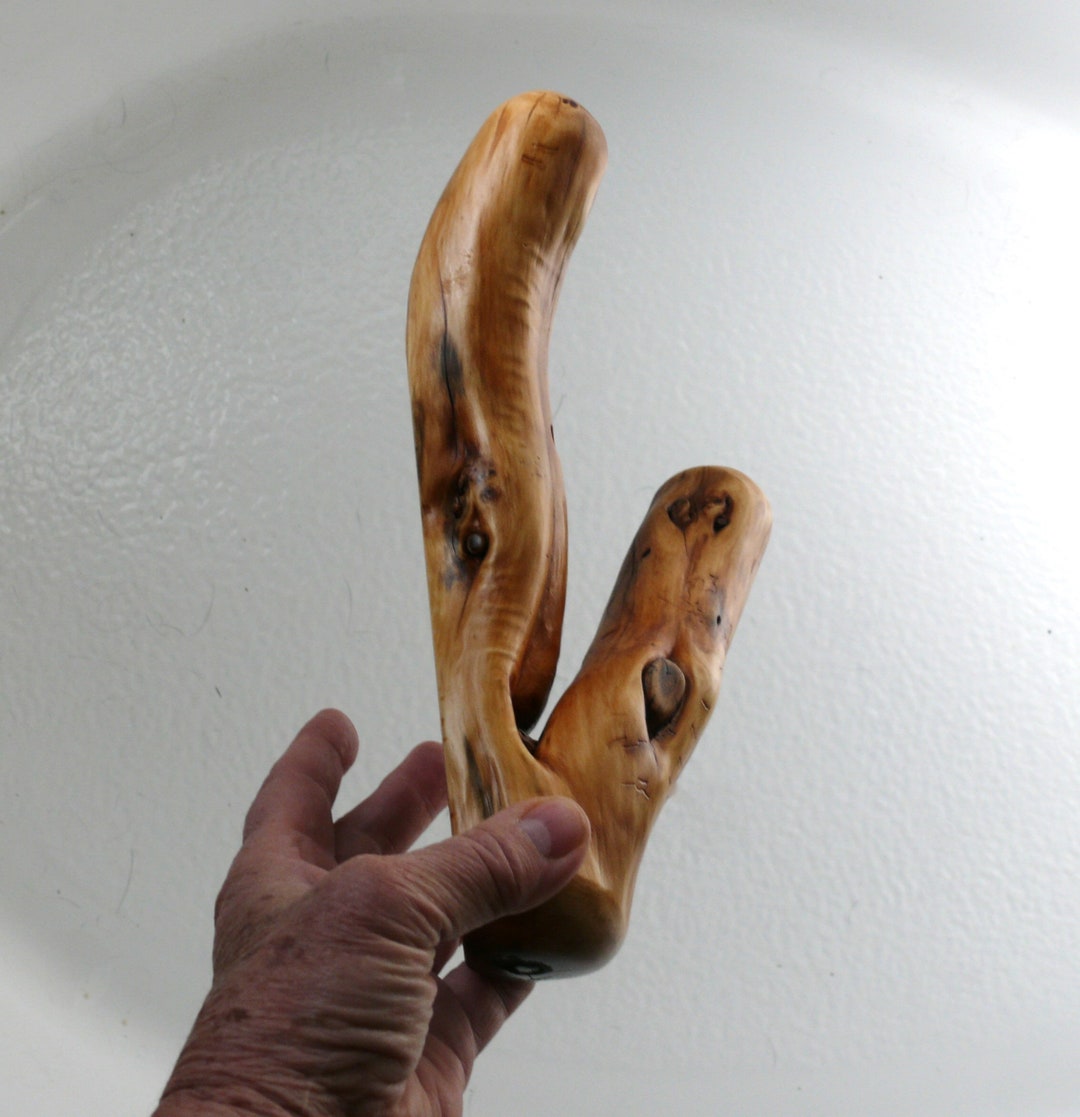 Pinyon Pine Tree Branch Wall Hook W/ Two Hooks for Hat Rack, Towel Rack ...