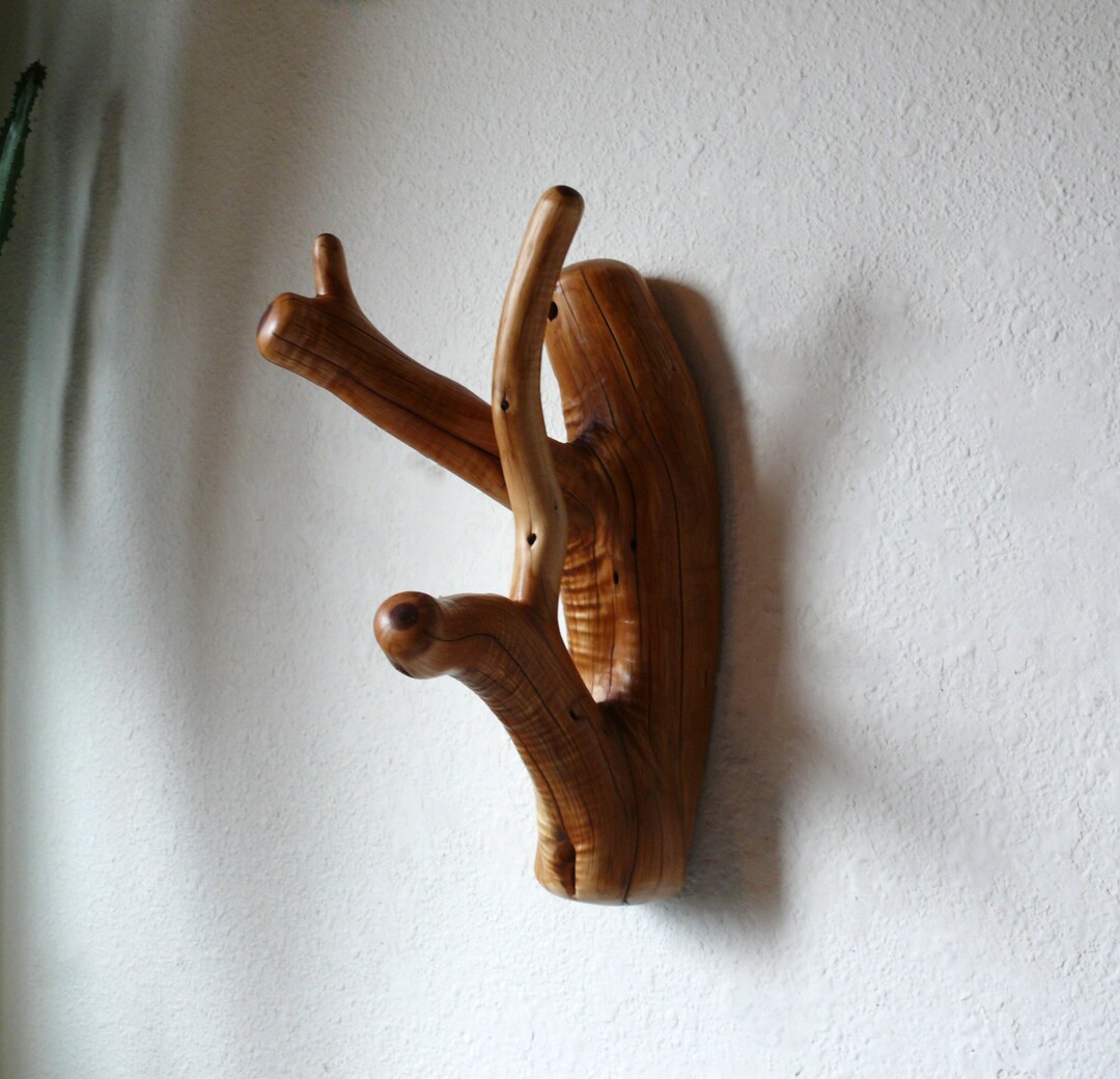 Unique Large Juniper Tree Branch Wall Hook With Triple Hooks for ...