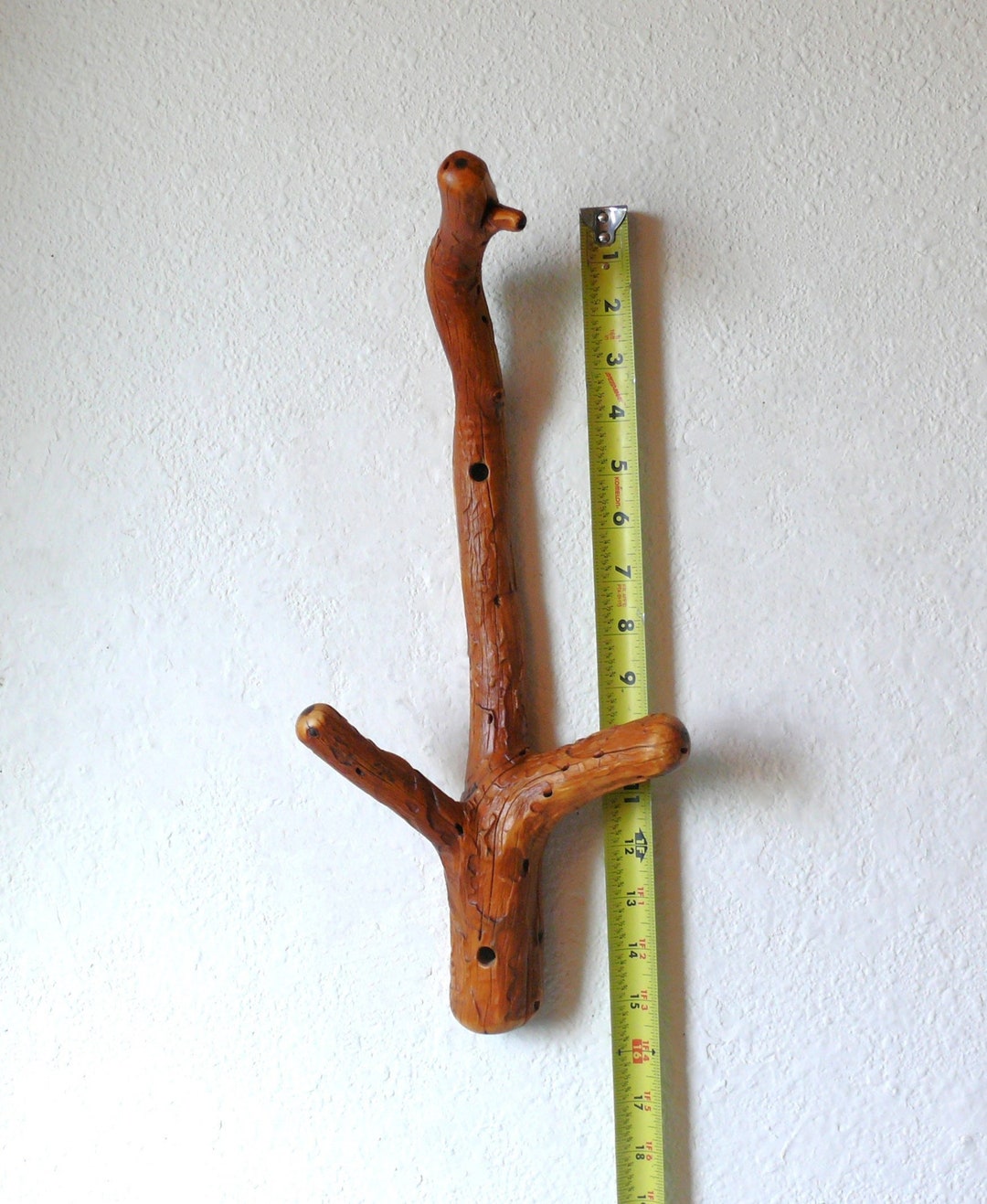 Unique Juniper Tree Branch Wall Hook W/three Hooks for Natural Coat ...