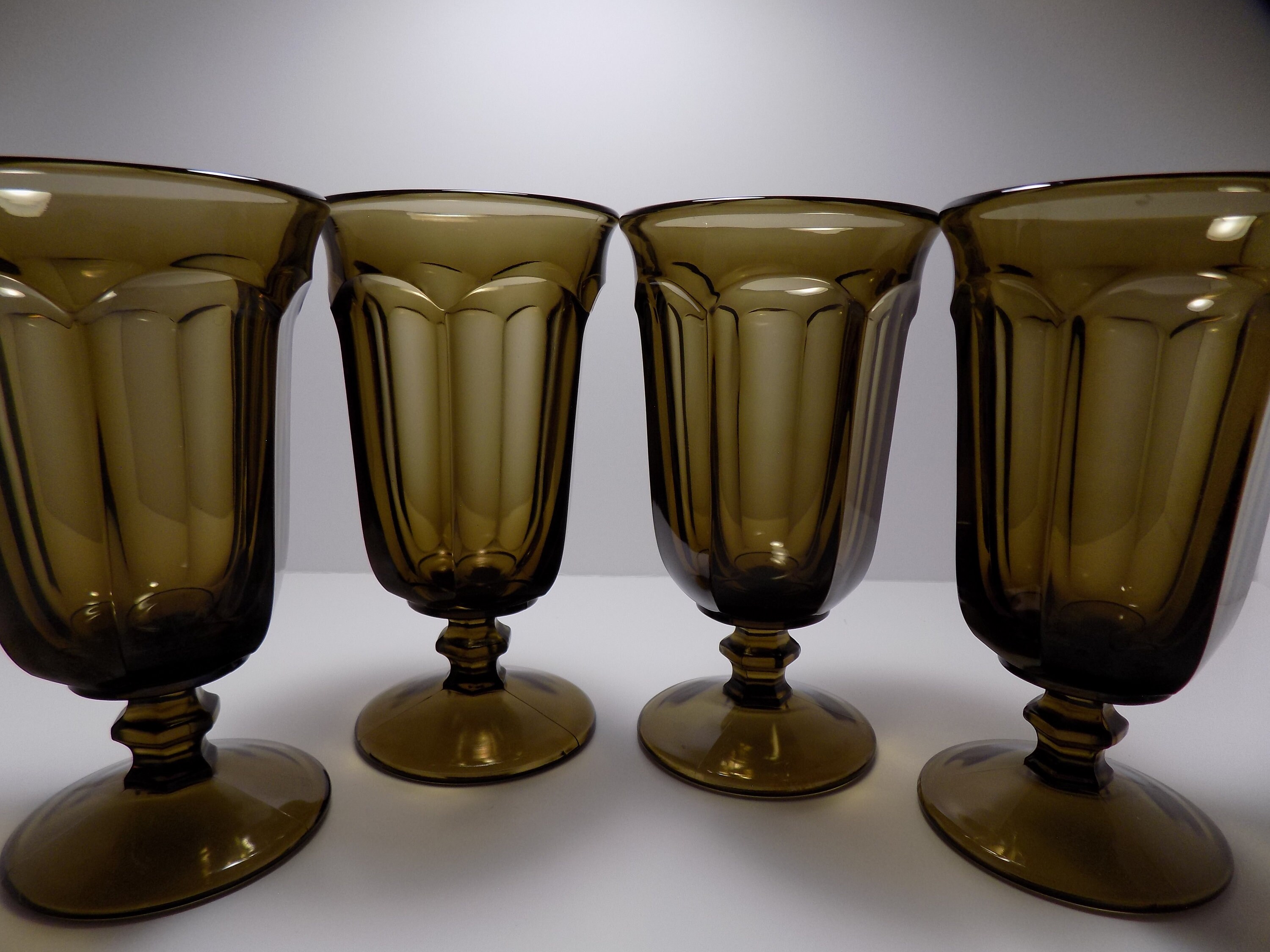 Vintage Imperial Glass OLD WILLIAMSBURG Brown 10 Oz Iced Tea Goblets ...