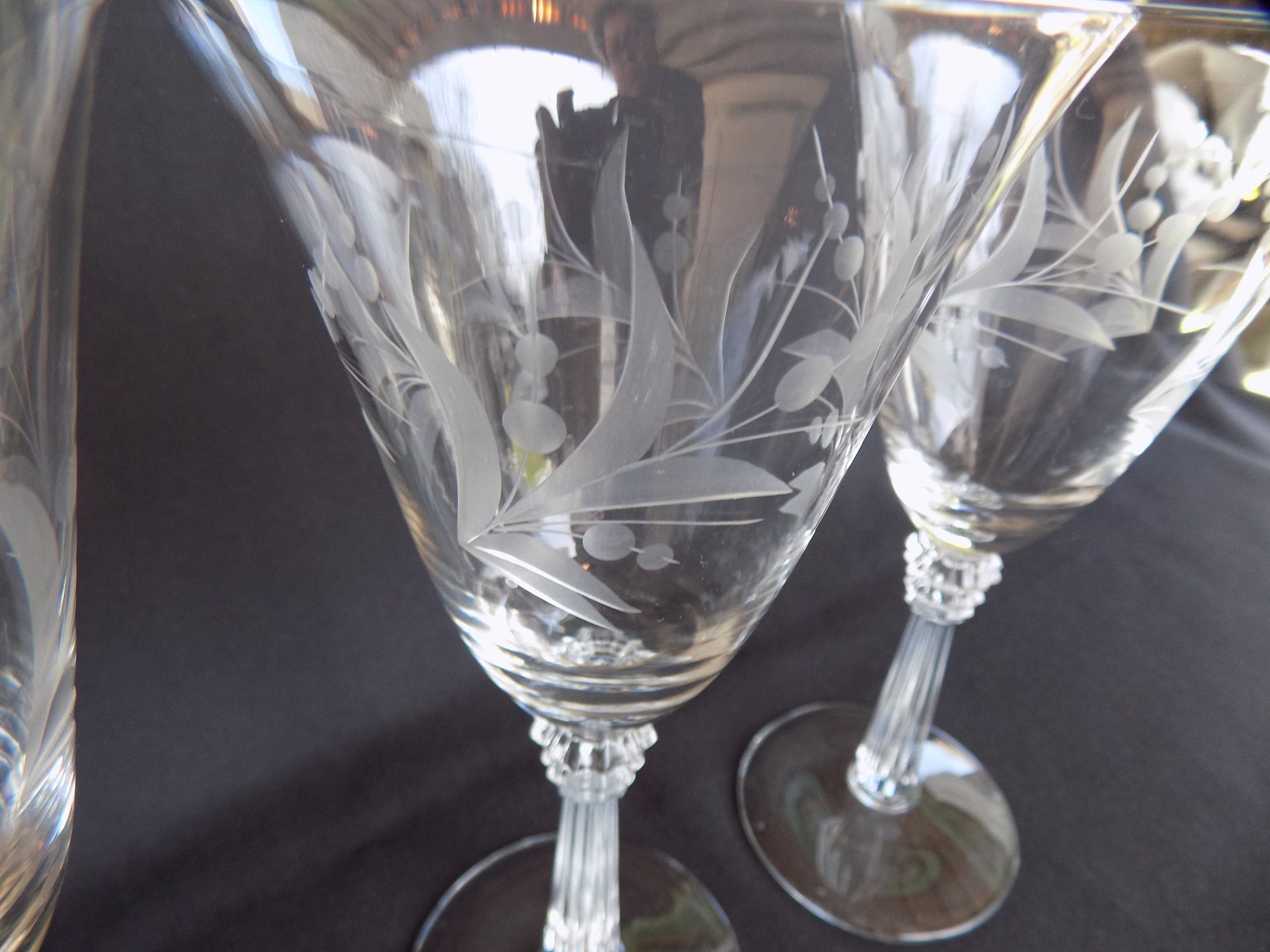 Vintage Crystal Cynthia Water Goblets by Fostoria - Etsy