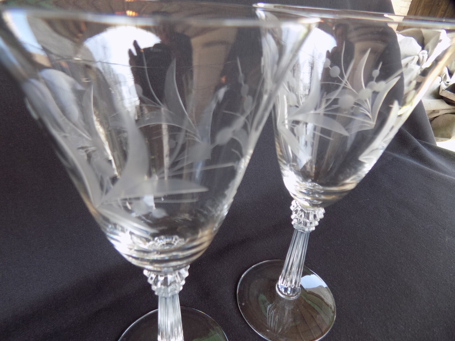 Vintage Crystal Cynthia Water Goblets by Fostoria - Etsy