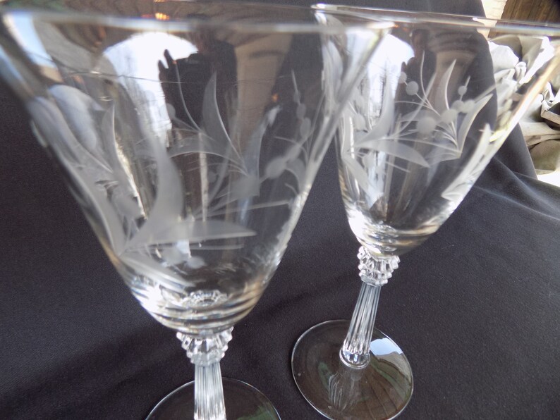 Vintage Crystal Cynthia Water Goblets by Fostoria - Etsy