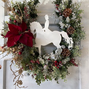 Christmas Horseshoe Flower Wreath - Wreath - Equestrian Home Decor ...