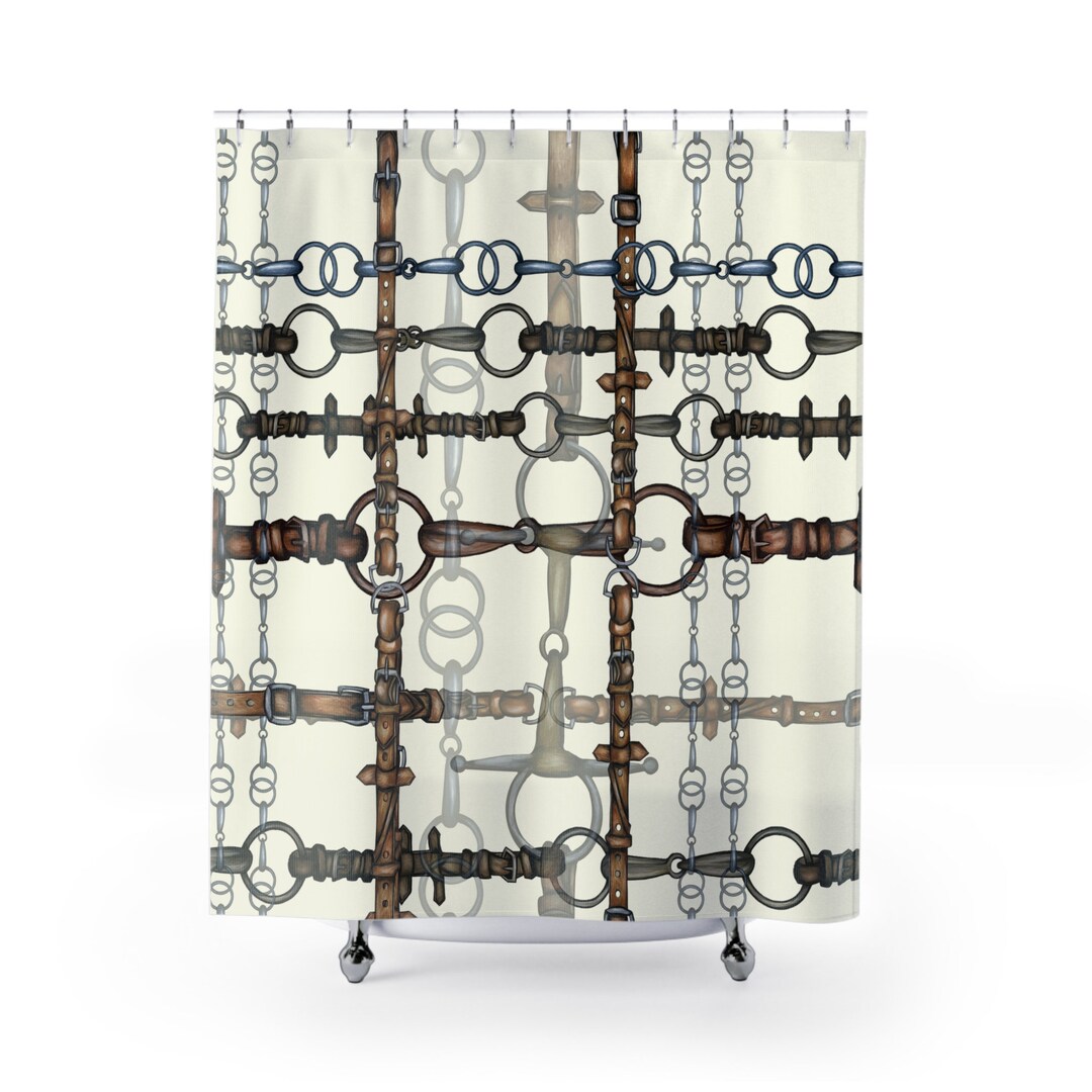 Bridle Rein and Snaffle Bit Shower Curtains. Equestrian Life Living ...