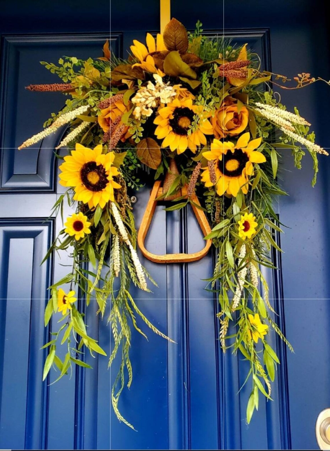 Sunflower Autumn/summer Swag Wreath With Choice of Horseshoe | Etsy