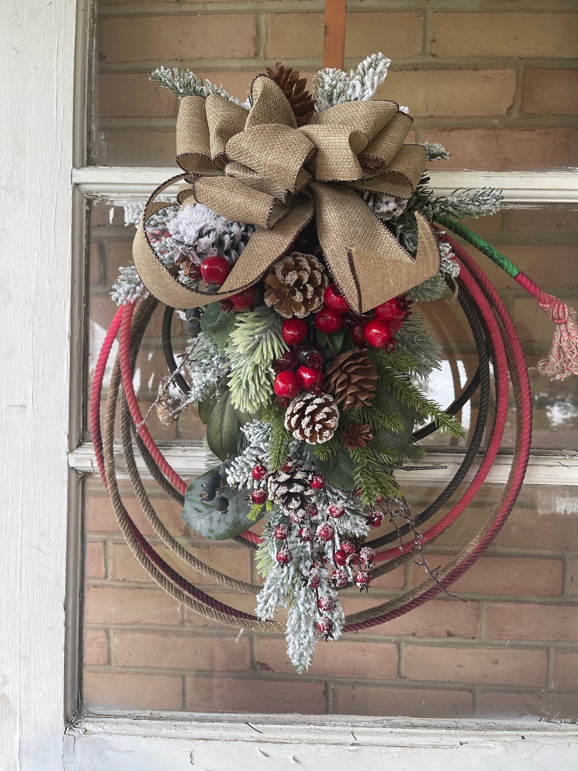 Lasso Western Christmas Wreath Cowboy Christmas Lariat - Etsy