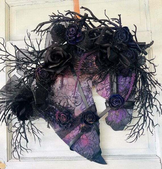 Friesian Halloween Dark Wood Flower Horse Head Wall Art or - Etsy