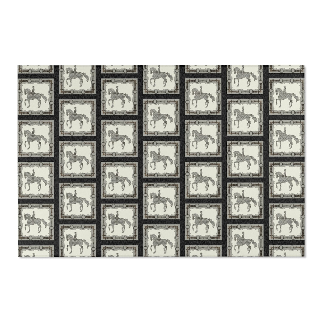 Dressage Design Equestrian Snaffle Bit Pattern Area Rug - Show Stall ...