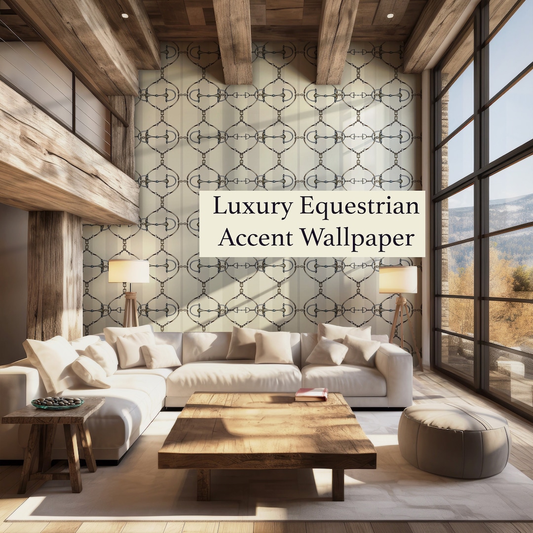 Luxury Snaffle Bit Wallpaper Equestrian Home Decor Farmhouse Wall ...
