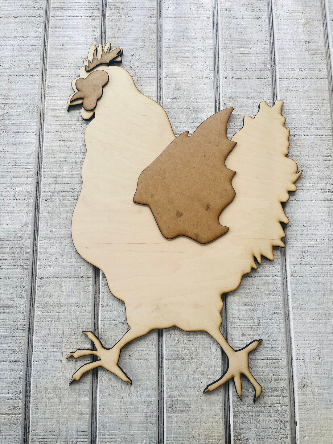 Spring Chicken/rooster Custom Design Cutout - Wooden Craft Supplies ...
