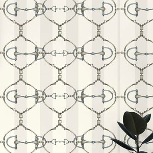 Luxury Snaffle Bit Wallpaper Equestrian Home Decor Farmhouse Wall ...