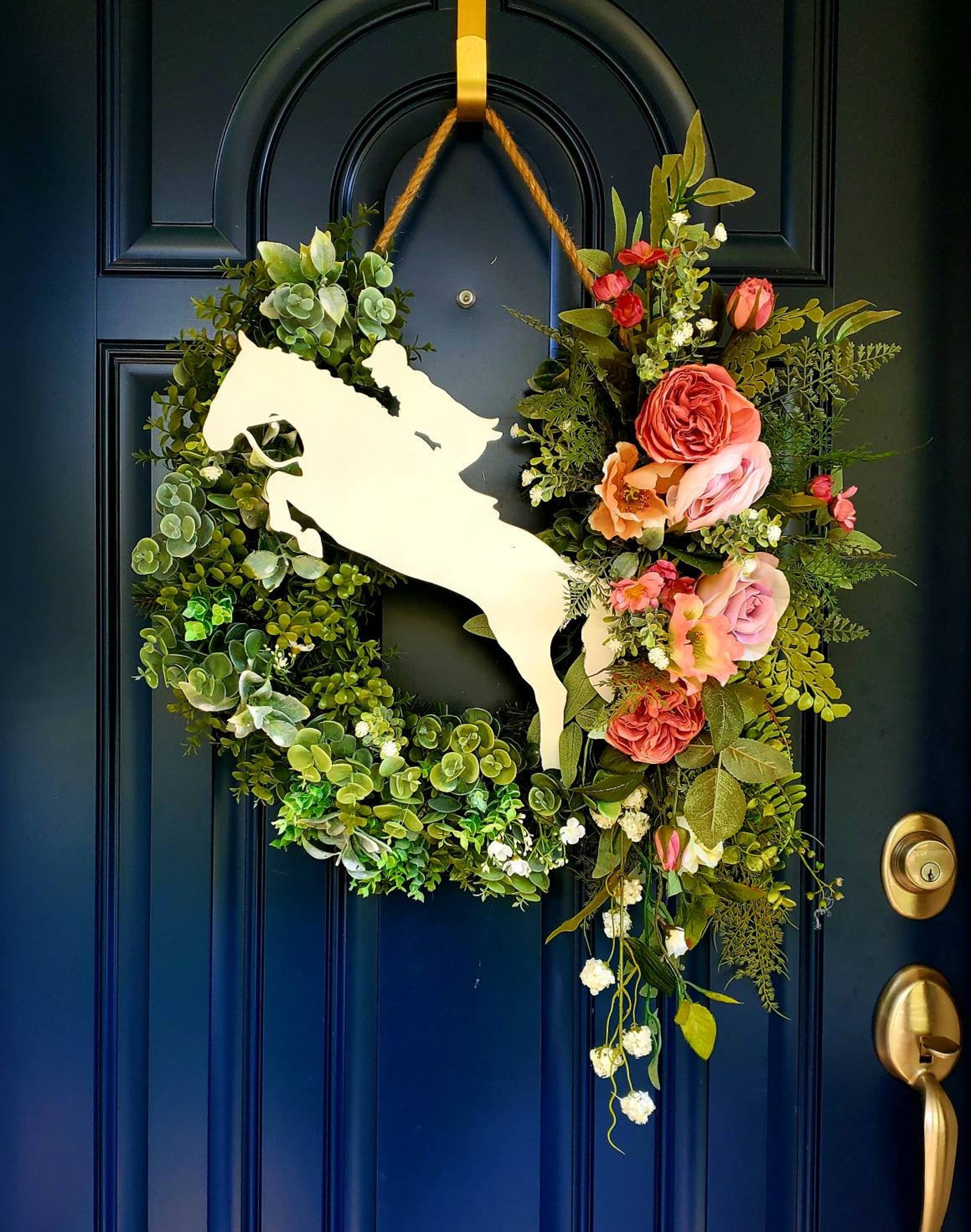 Good Luck Jumping Baroque Horseshoe Wreath Horse Lovers Gift | Etsy