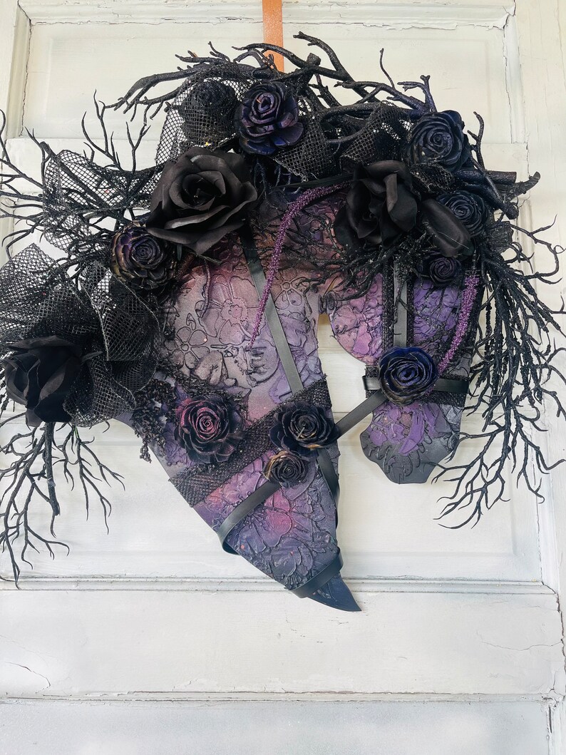 Friesian Halloween Dark Wood Flower Horse Head Wall Art or - Etsy