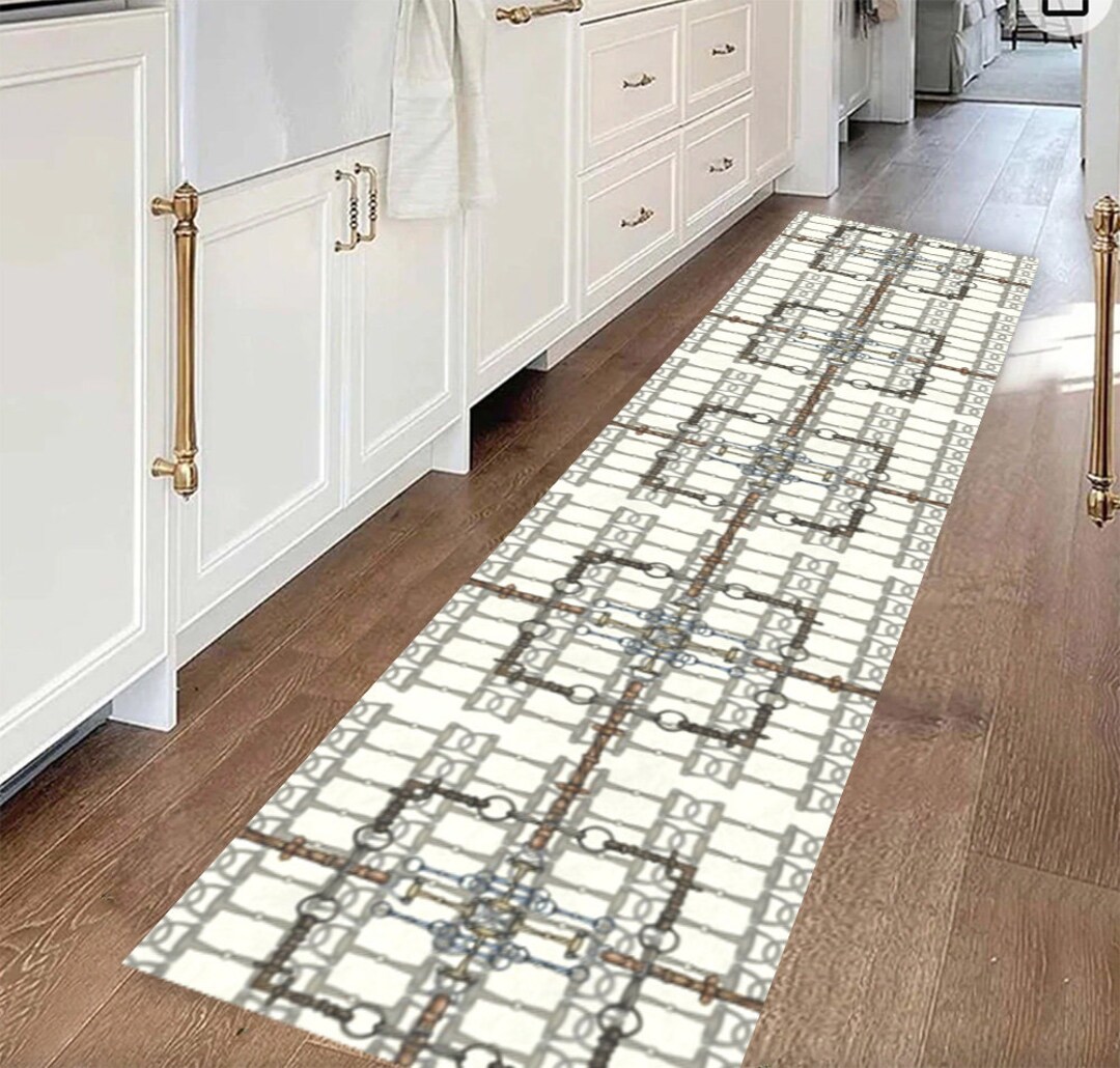 Equestrian Reins and Snaffle Bits Runner Rug - Shimmer Rug With Rubber ...